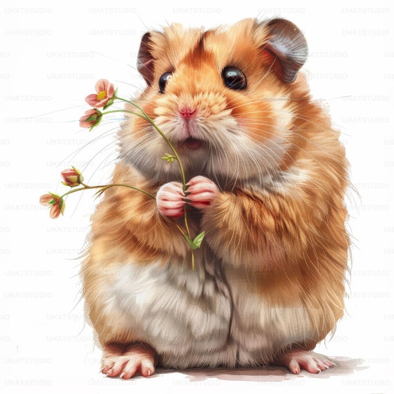 Cute Hamster Drawing With Colour