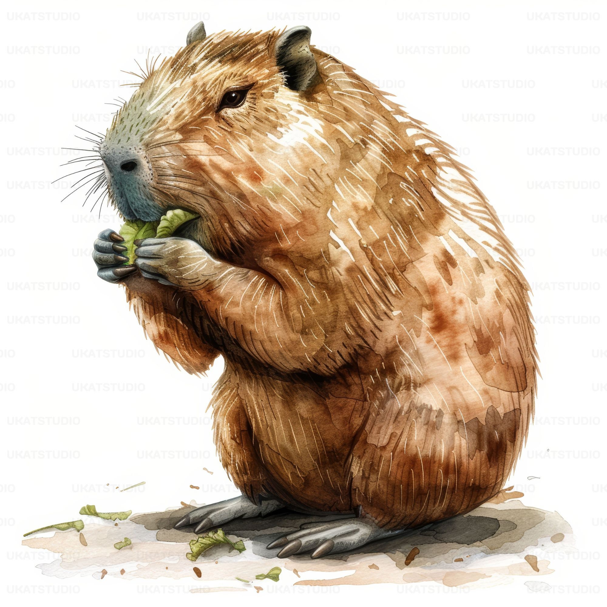 Watercolor Cute Capybara Clipart , 26 High Quality Images Jpgs Digital ...