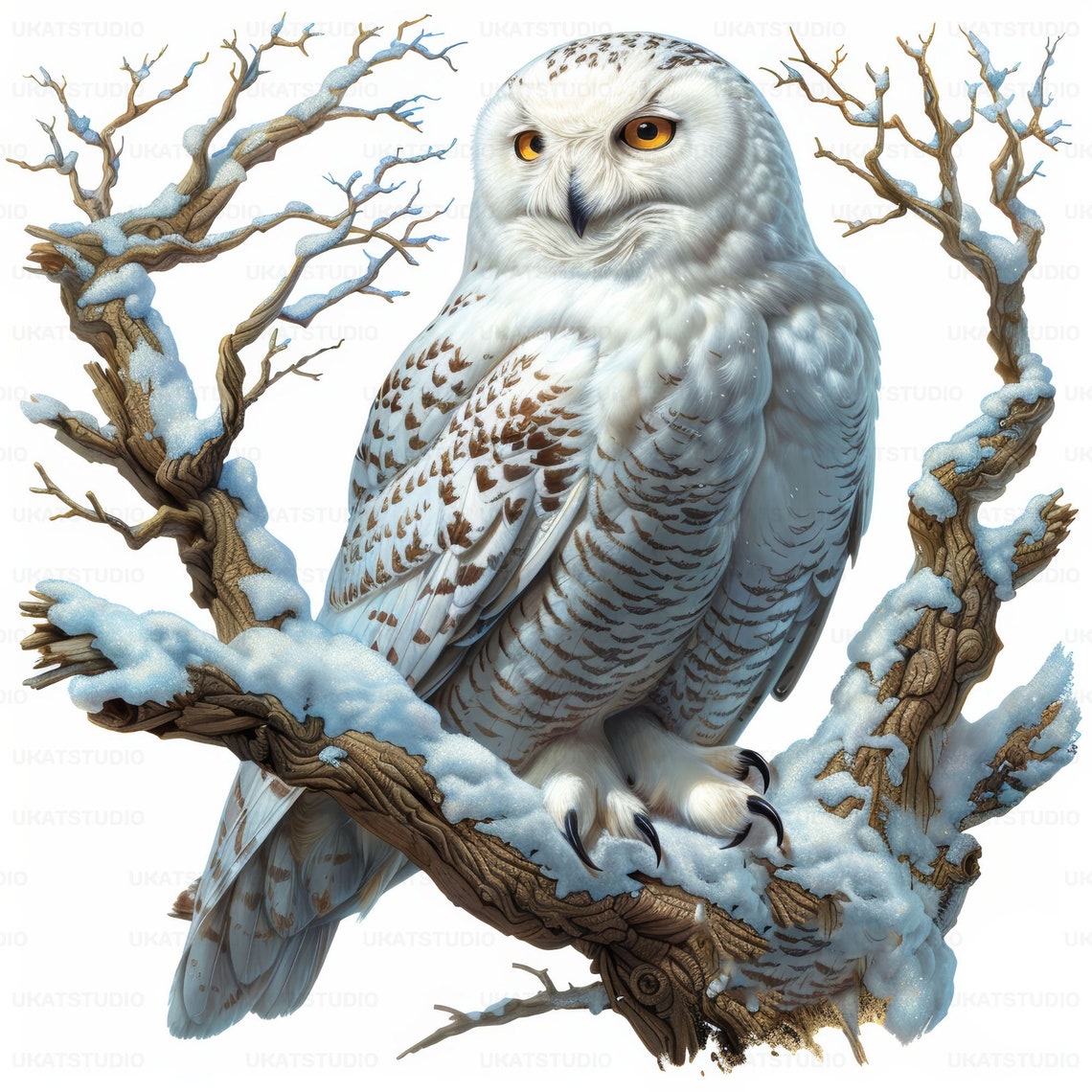 White Snow With Owl Portrait Clipart , 37 High Quality Images Jpgs ...