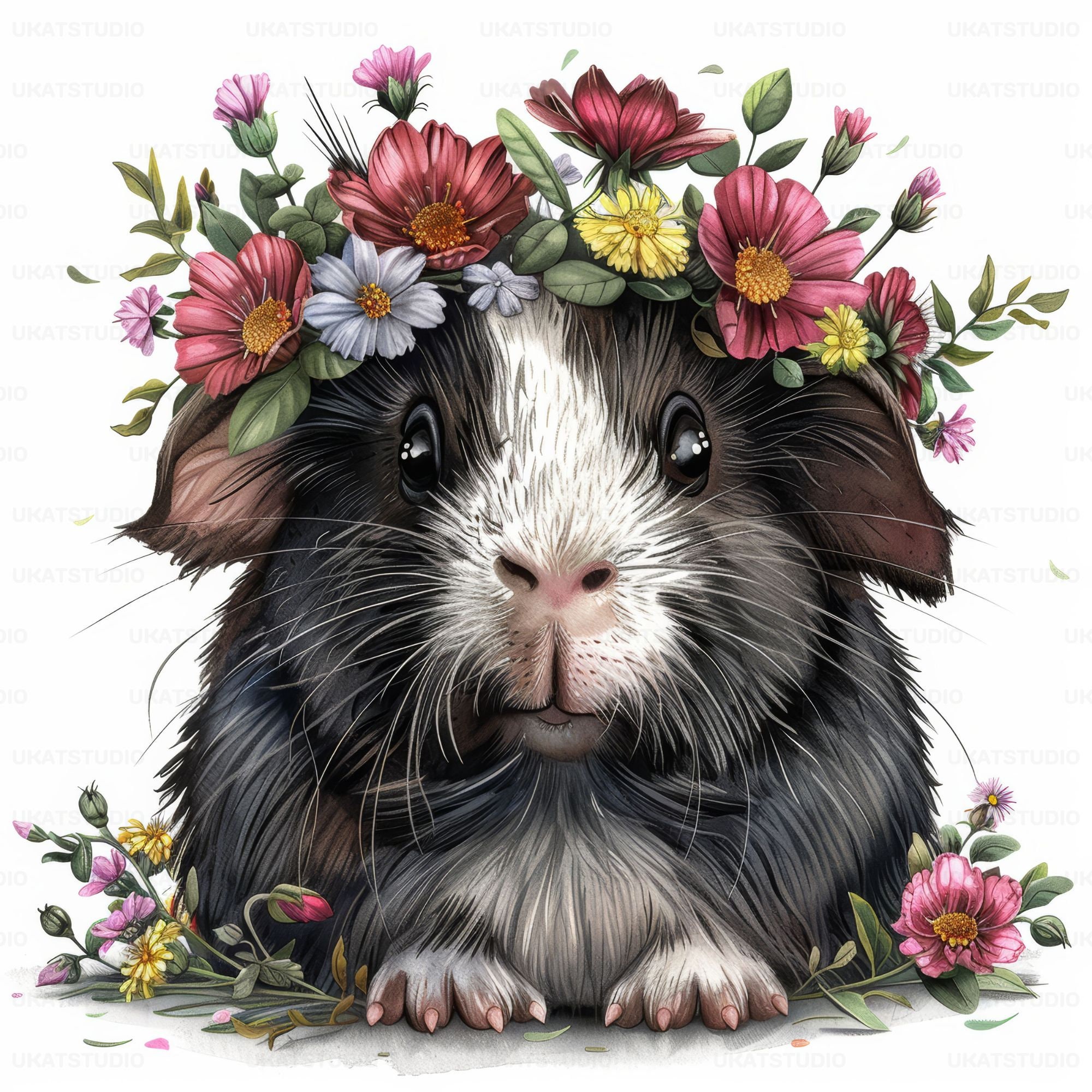 Cute Guinea Pig With Flower Clipart , 28 High Quality Images Jpgs ...