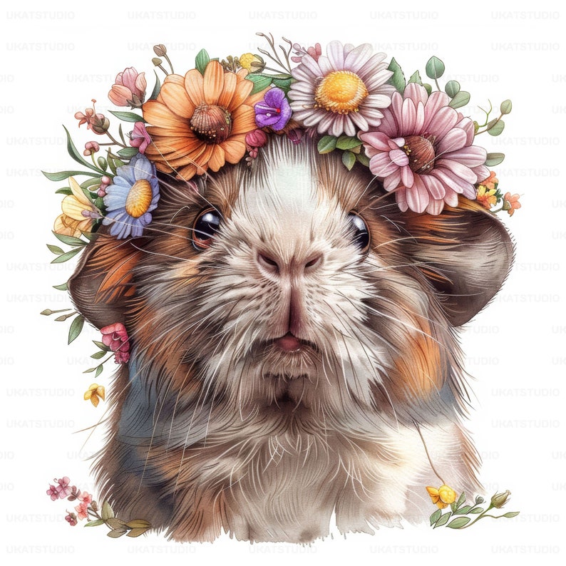 Cute Guinea Pig With Flower Clipart , 28 High Quality Images Jpgs ...