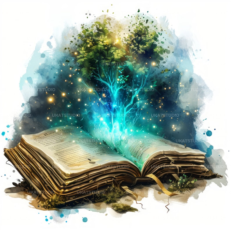 Spell Magic Fantasy Book Clipart , 24 High Quality Images Jpgs Digital ...