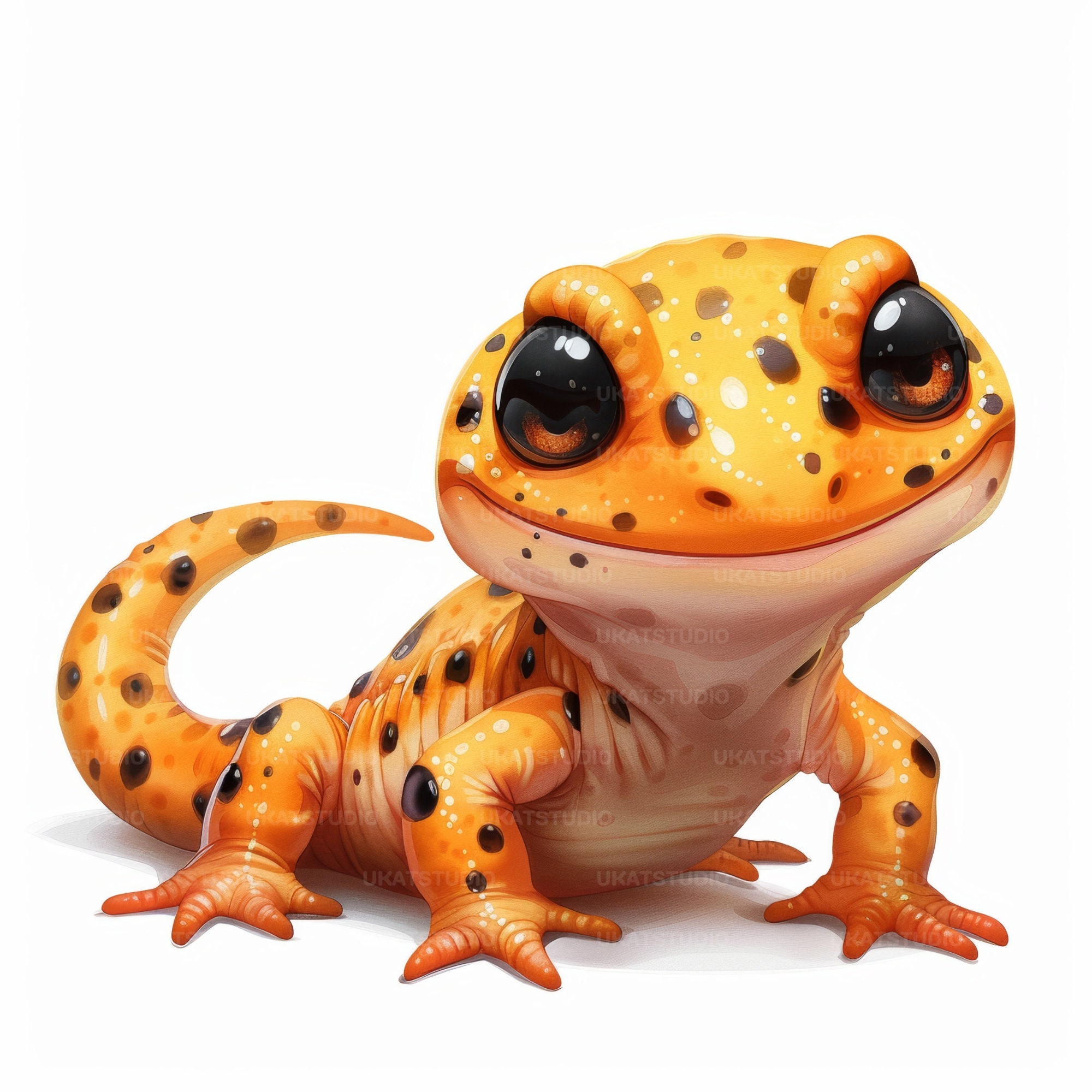 Cute Watercolor Salamander Adorable Clipart , 19 High Quality Images ...