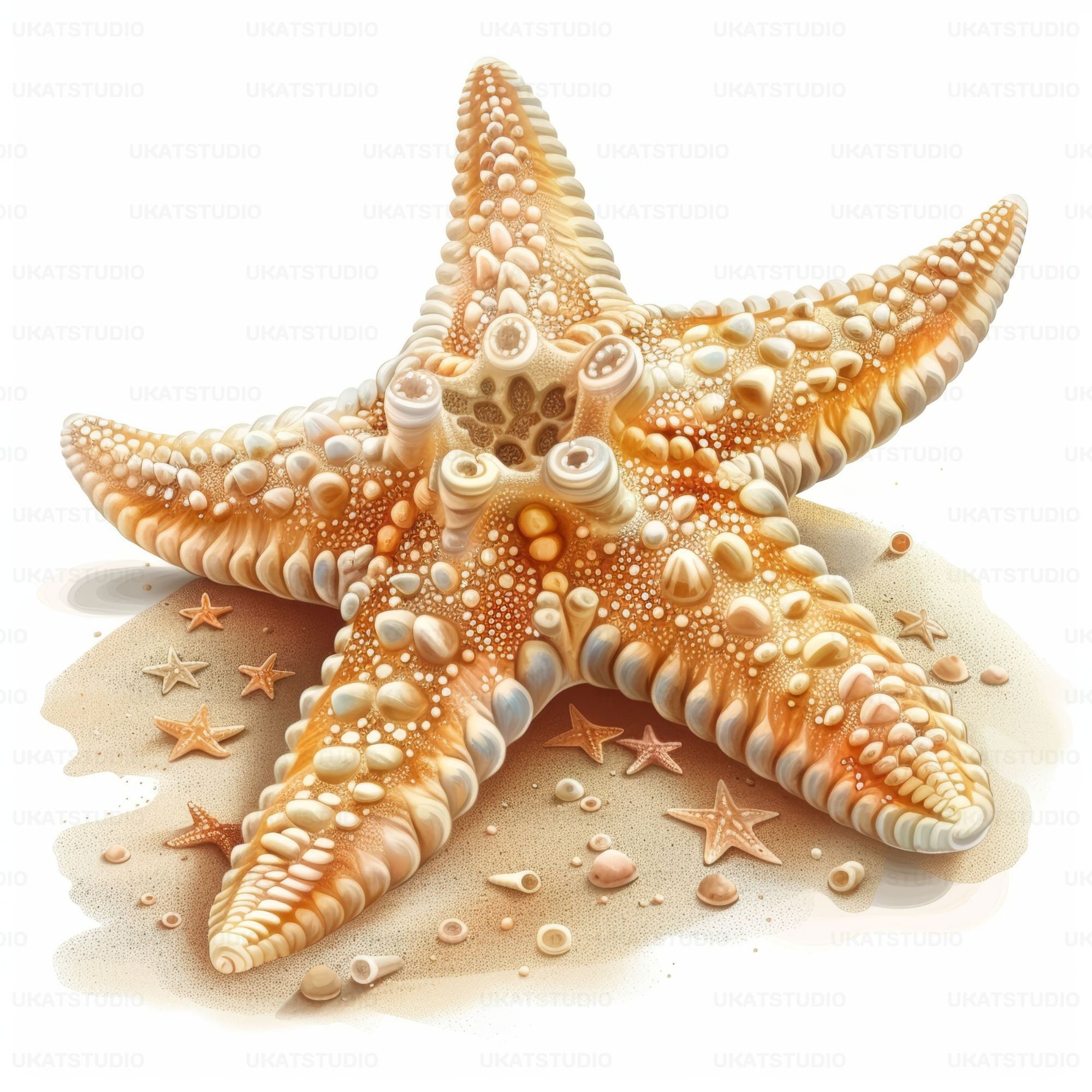 Colorful Starfish Decor Portrait Clipart , 27 High Quality Images Jpgs ...