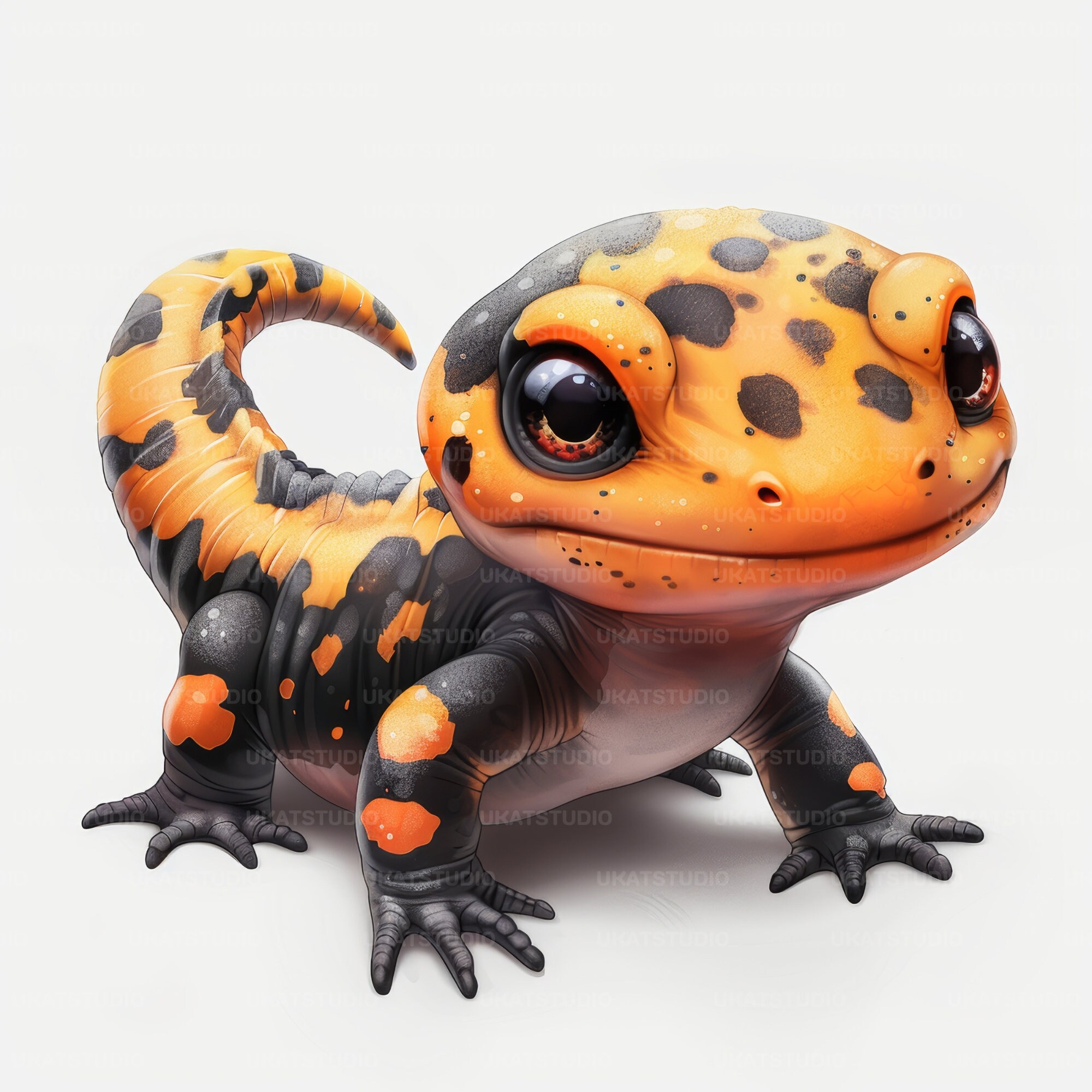 Cute Watercolor Salamander Adorable Clipart , 19 High Quality Images ...