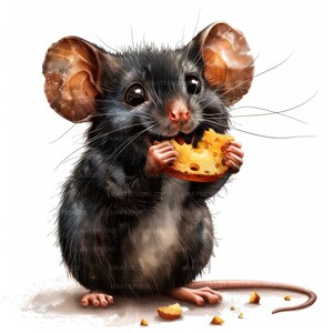 Cute Watercolor Mice Mouse Eating Clipart , 23 High Quality Images Jpgs ...