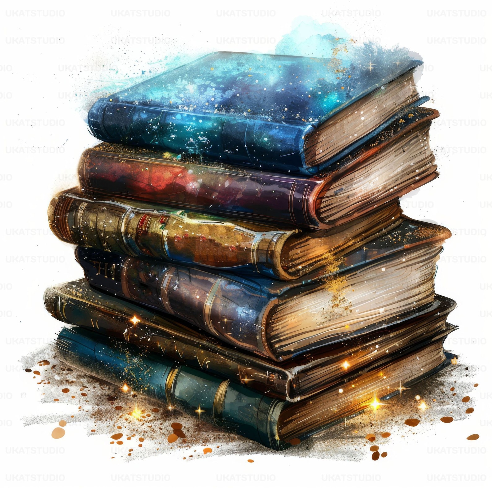 Spell Magic Fantasy Book Stack Clipart , 27 High Quality Images Jpgs ...