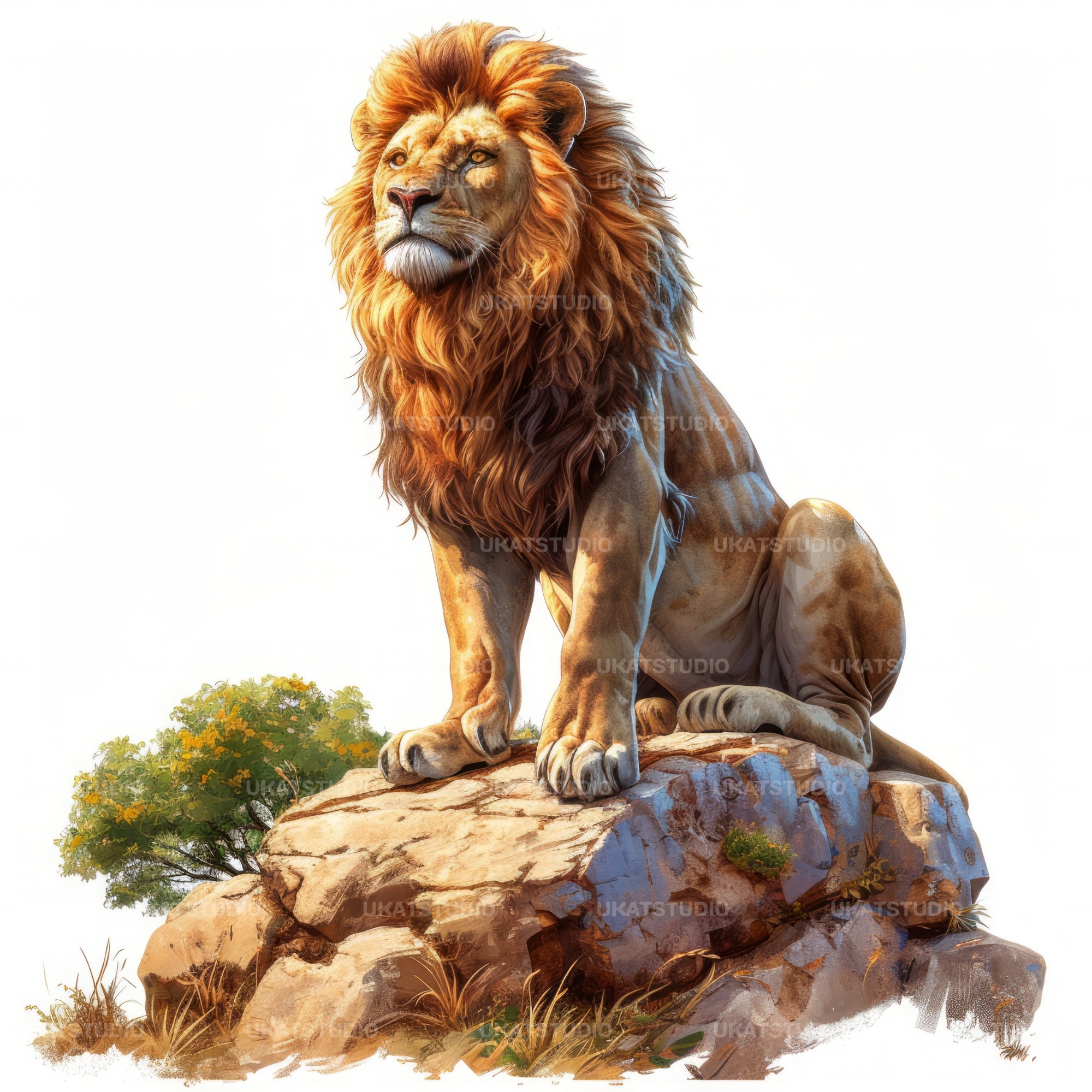 Lion Portrait Clipart , 22 High Quality Images Jpgs Digital Download ...
