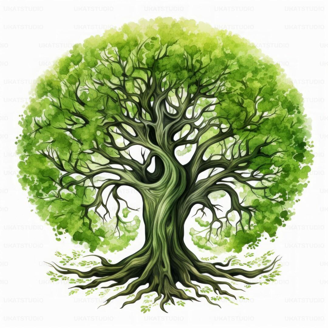 Green Mystical Tree Clipart , 18 High Quality Images Jpgs Digital ...