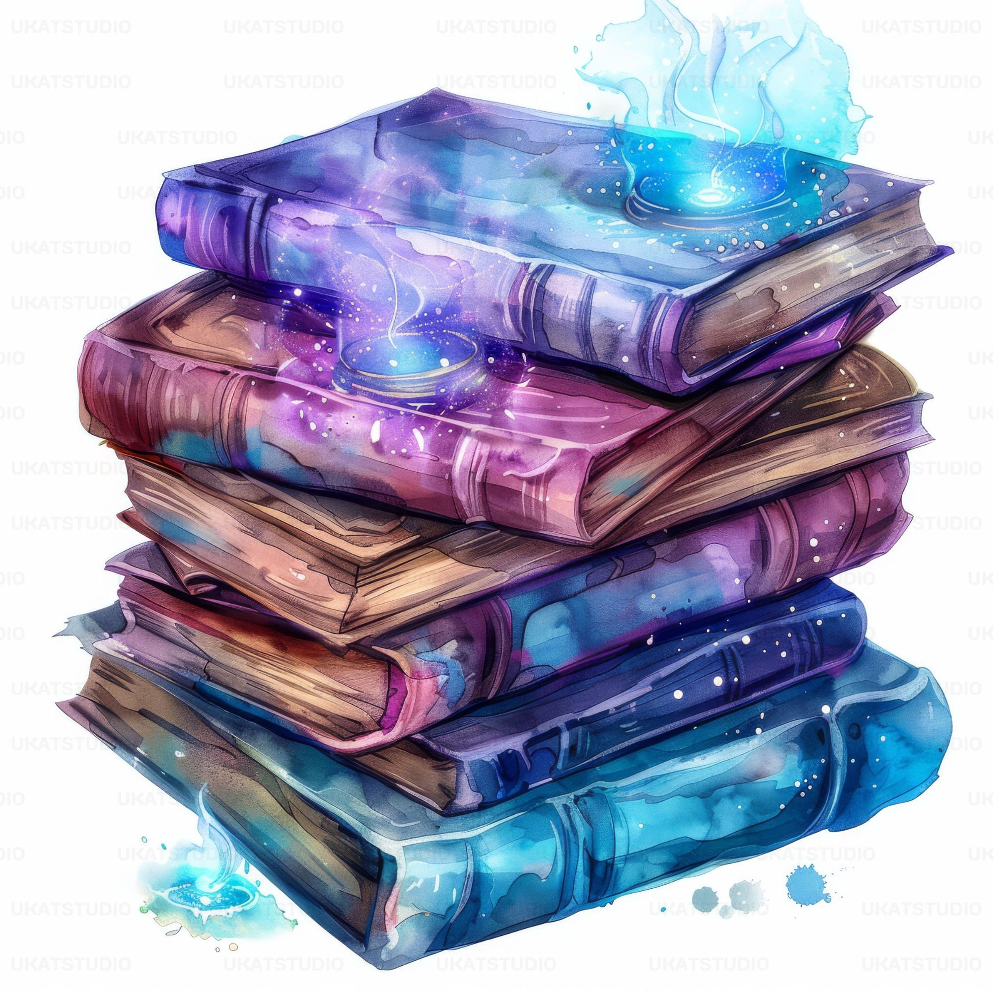 Spell Magic Fantasy Book Stack Clipart , 27 High Quality Images Jpgs ...