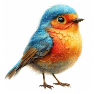 Cute Watercolor Bird Clipart , 20 High Quality Images Jpgs Digital ...