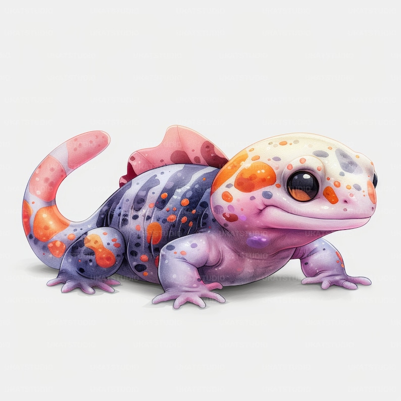 Cute Watercolor Salamander Adorable Clipart , 19 High Quality Images ...