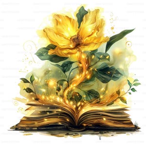 Spell Magic Fantasy Book With Flower Clipart , 33 High Quality Images ...