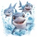 Cute Watercolor Shark With Bubbles Clipart , 24 High Quality Images ...