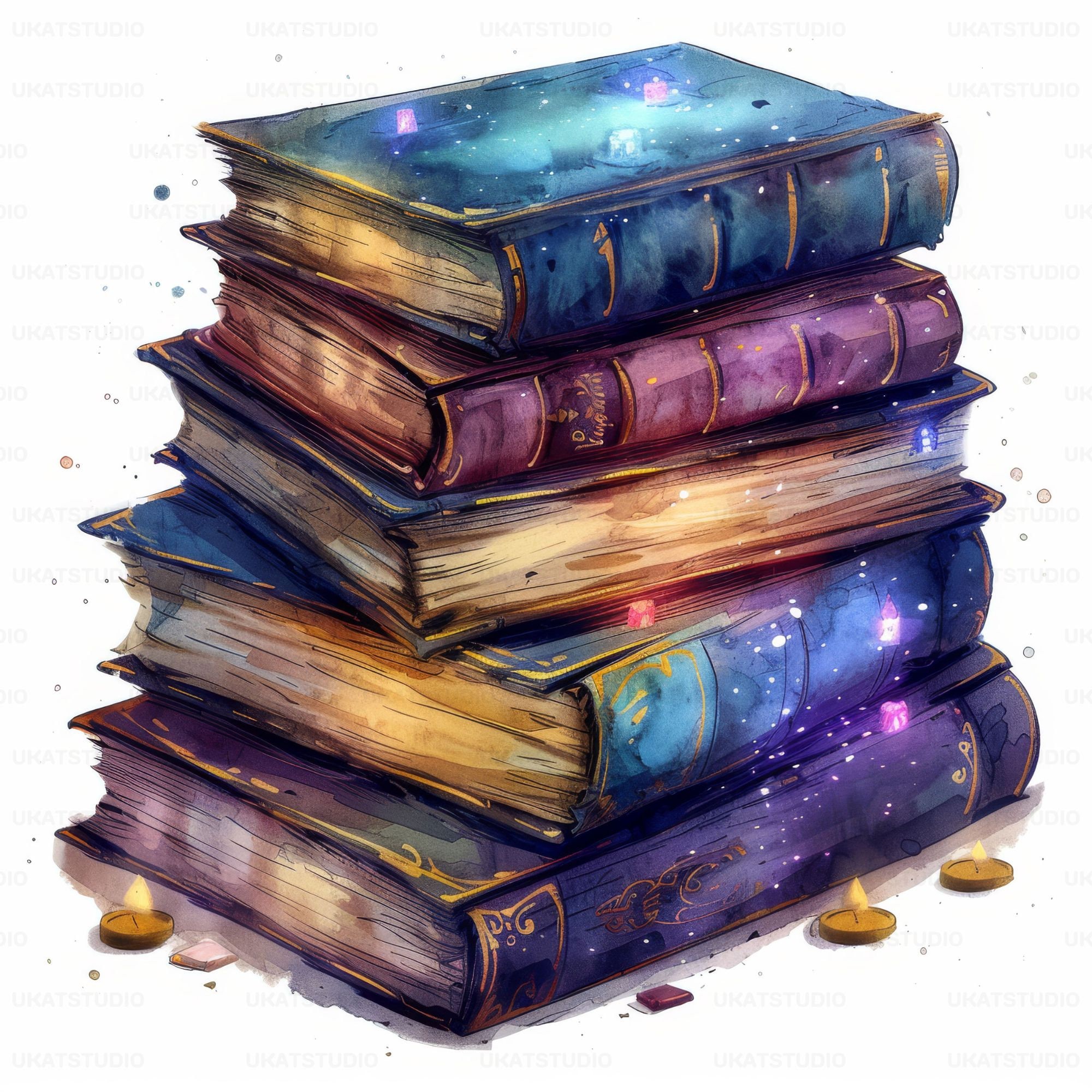 Spell Magic Fantasy Book Stack Clipart , 27 High Quality Images Jpgs ...