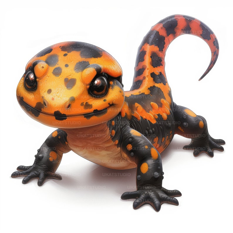Cute Watercolor Salamander Adorable Clipart , 19 High Quality Images ...