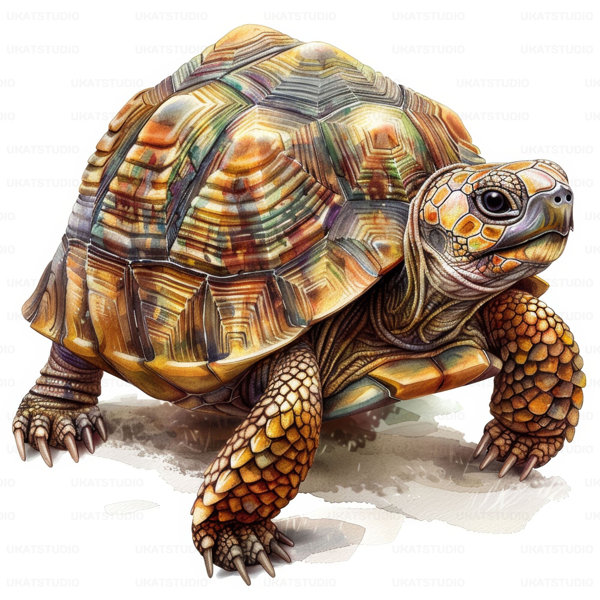 Turtle Portrait Scene Clipart , 25 High Quality Images Jpgs Digital ...