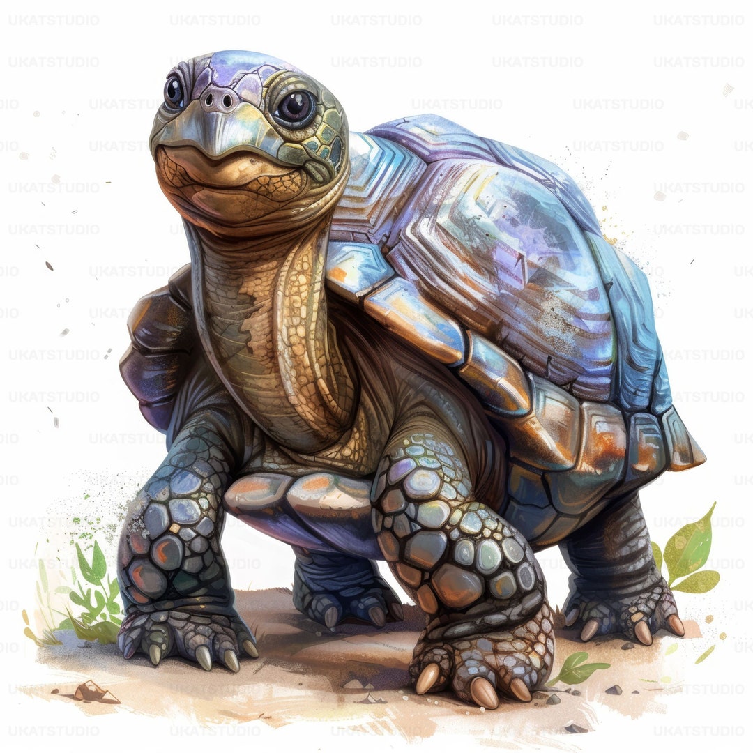 Turtle Portrait Scene Clipart , 25 High Quality Images Jpgs Digital ...