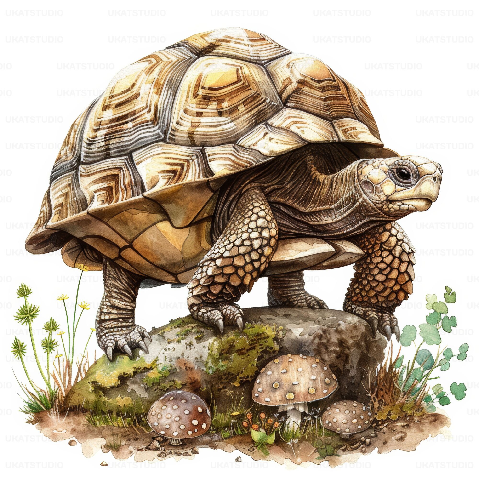 Turtle Portrait Scene Clipart , 25 High Quality Images Jpgs Digital ...