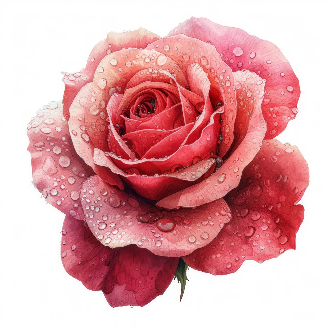 Rose With Pink Color Clipart , 15 High Quality Images Jpgs Digital ...