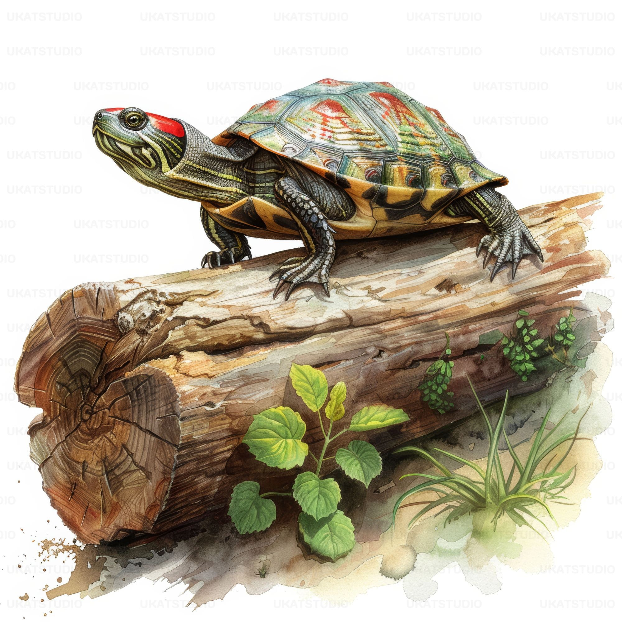 Red Eared Slider Turtle Portrait Clipart , 28 High Quality Images Jpgs ...