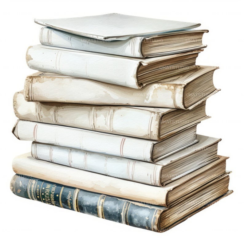 Colorful Stack Book Clipart , 25 High Quality Images Jpgs Digital ...