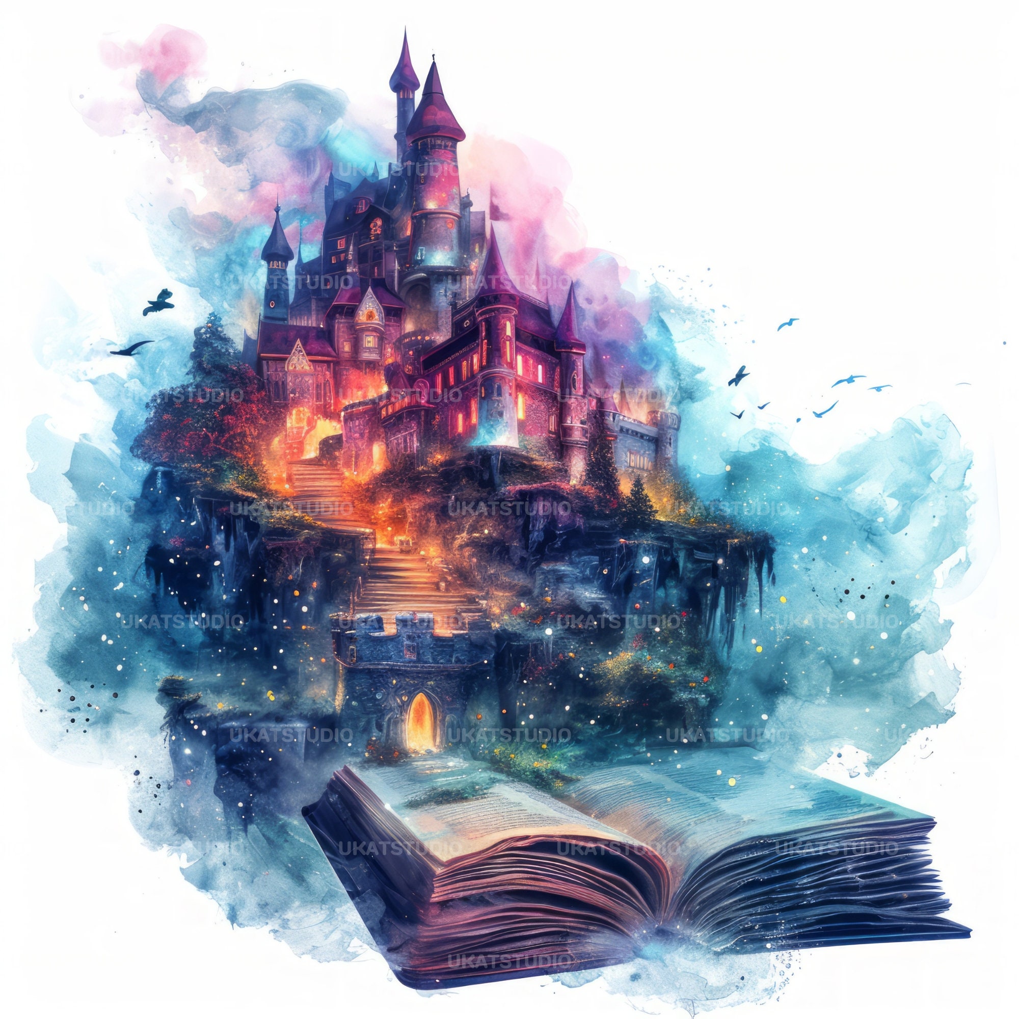 Spell Magic Fantasy Book Clipart , 24 High Quality Images Jpgs Digital ...