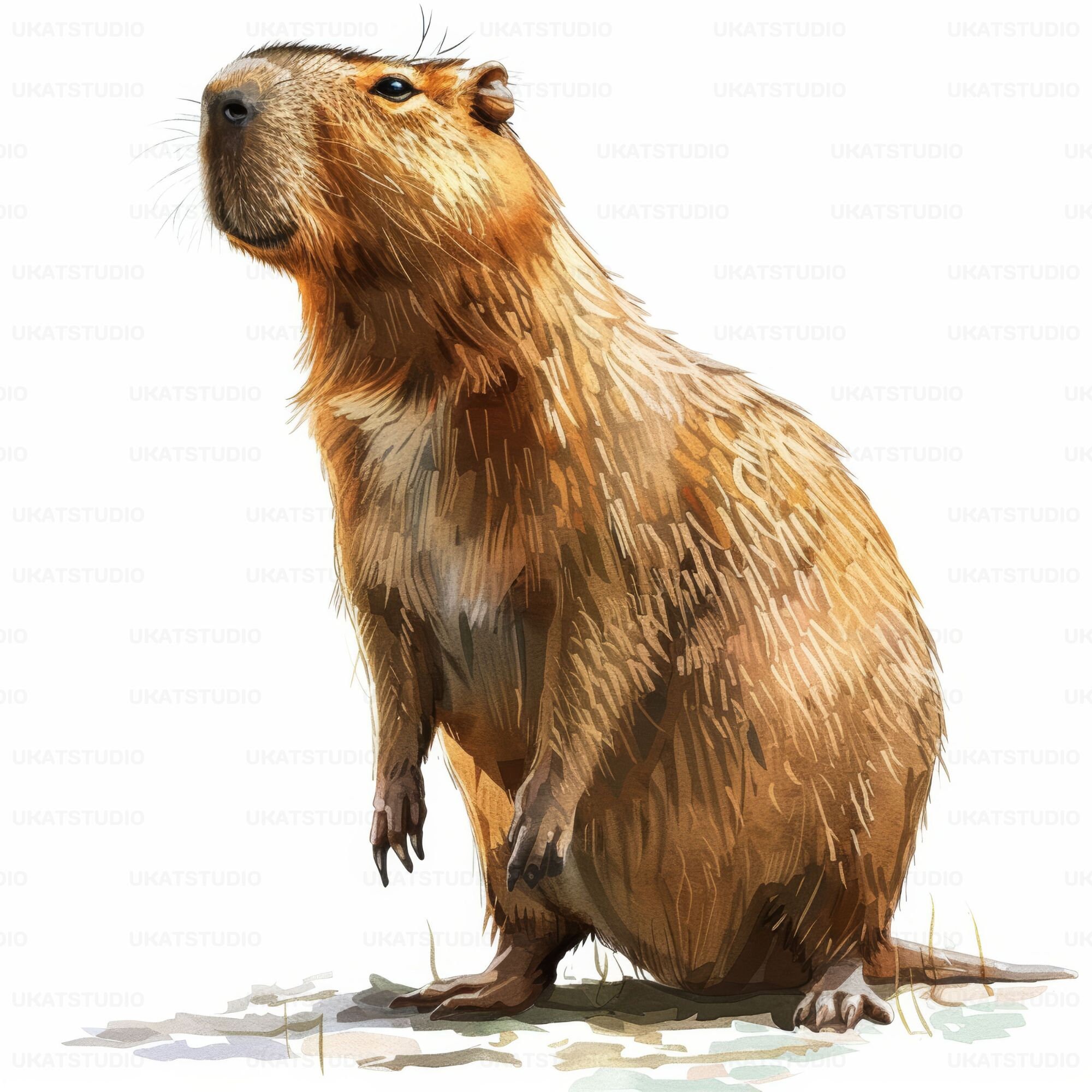 Watercolor Cute Capybara Clipart , 26 High Quality Images Jpgs Digital ...