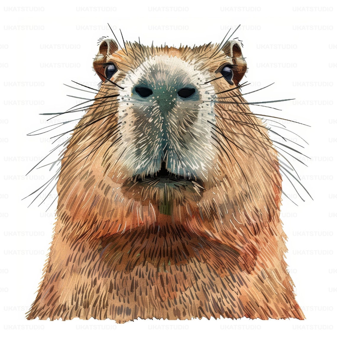 Watercolor Cute Capybara Clipart , 26 High Quality Images Jpgs Digital ...