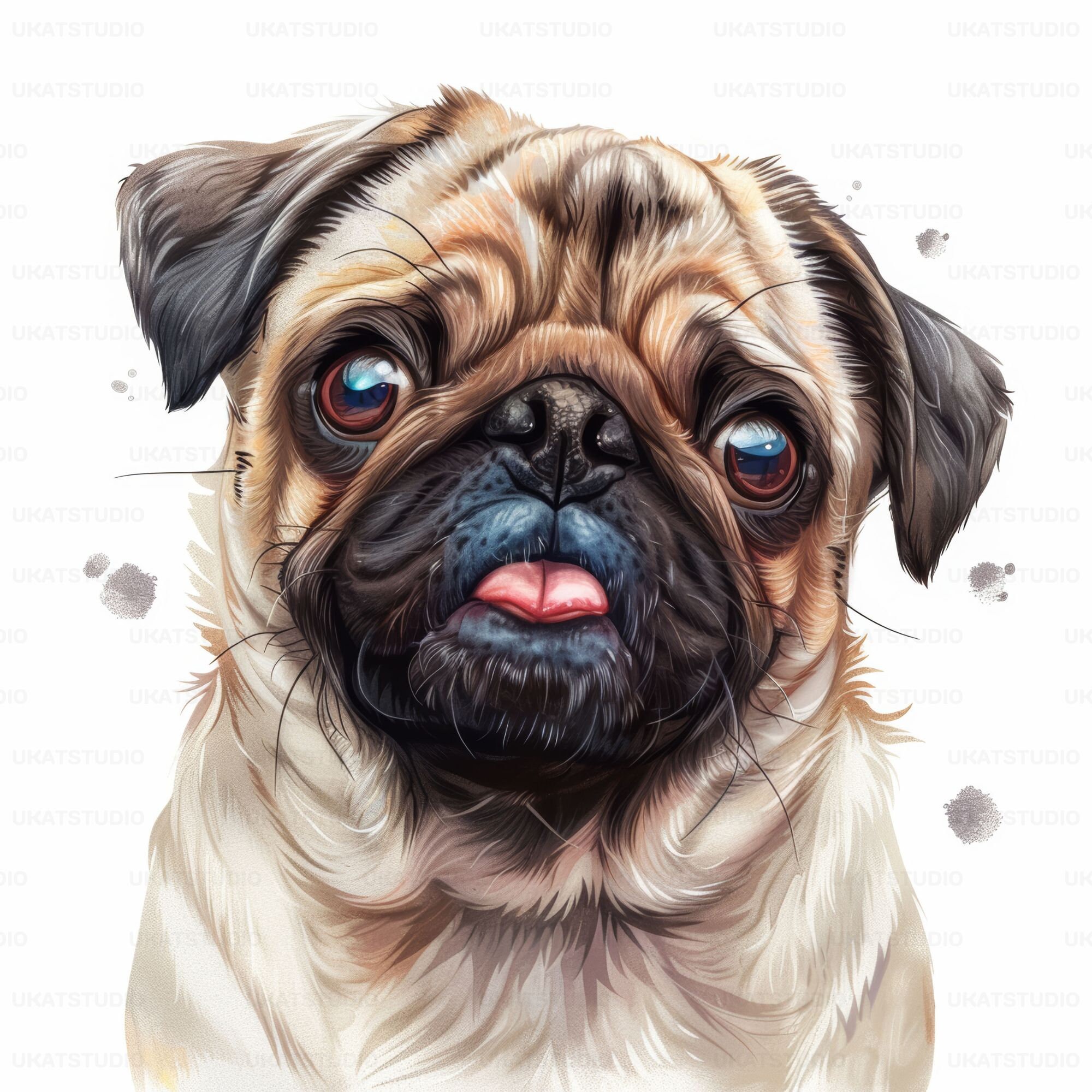 Cute Pug Puppy Clipart , 21 High Quality Images Jpgs Digital Download ...