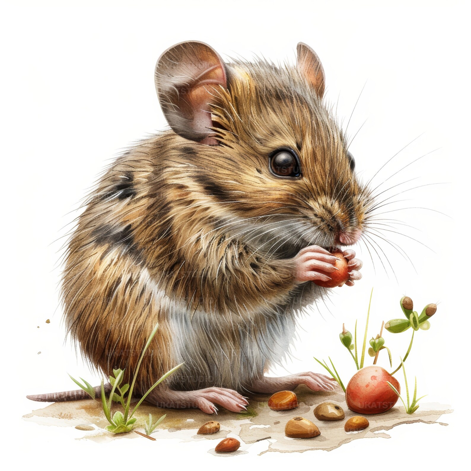 Cute Watercolor Mice Mouse Eating Clipart , 23 High Quality Images Jpgs ...