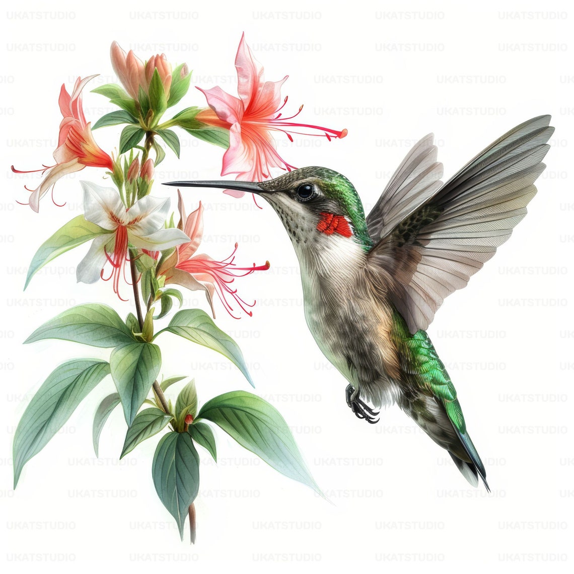 Colorful Hummingbird With Flower Clipart , 27 High Quality Images Jpgs ...