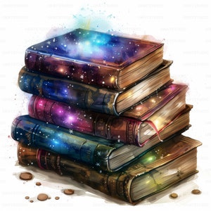 Spell Magic Fantasy Book Stack Clipart , 27 High Quality Images Jpgs ...