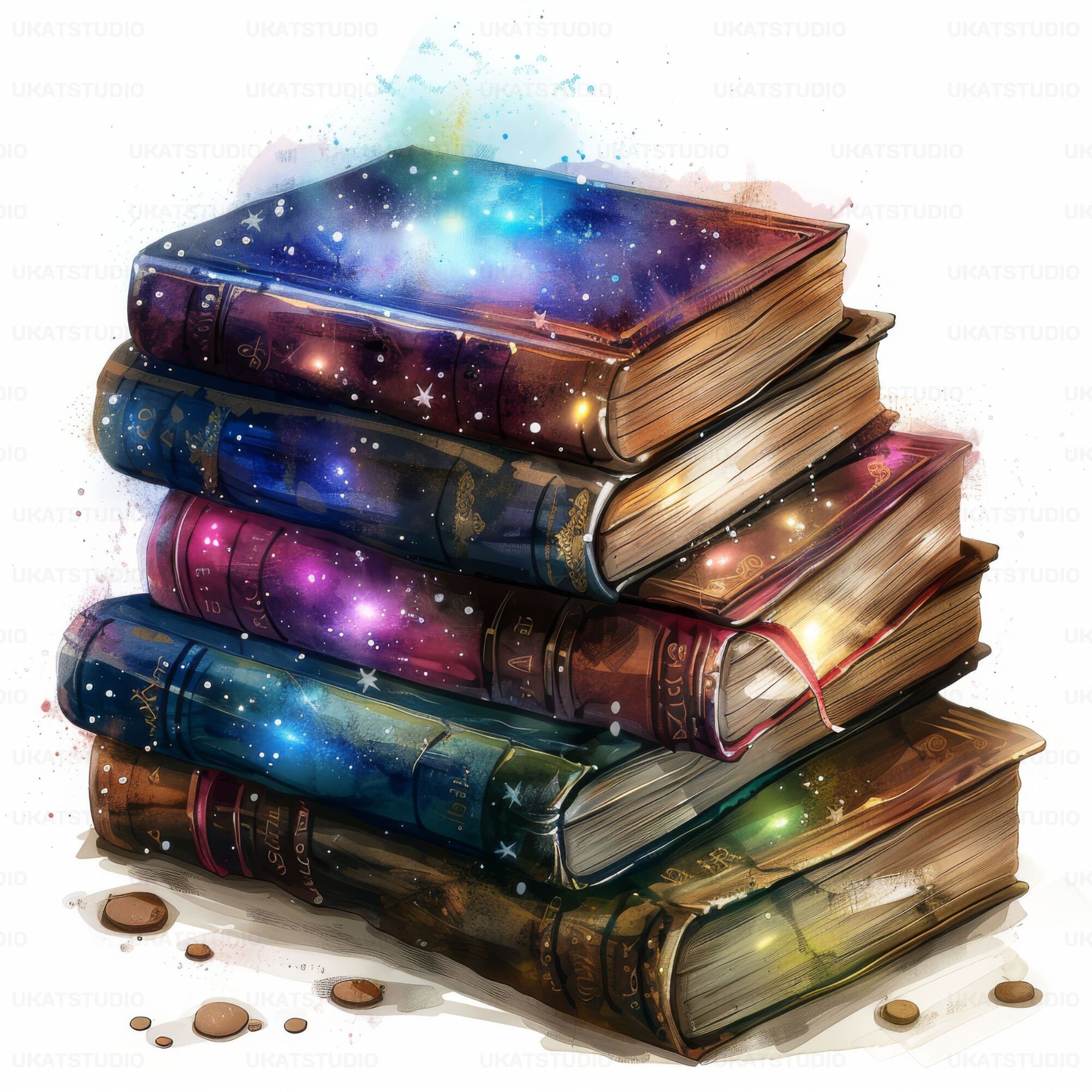 Spell Magic Fantasy Book Stack Clipart , 27 High Quality Images Jpgs ...
