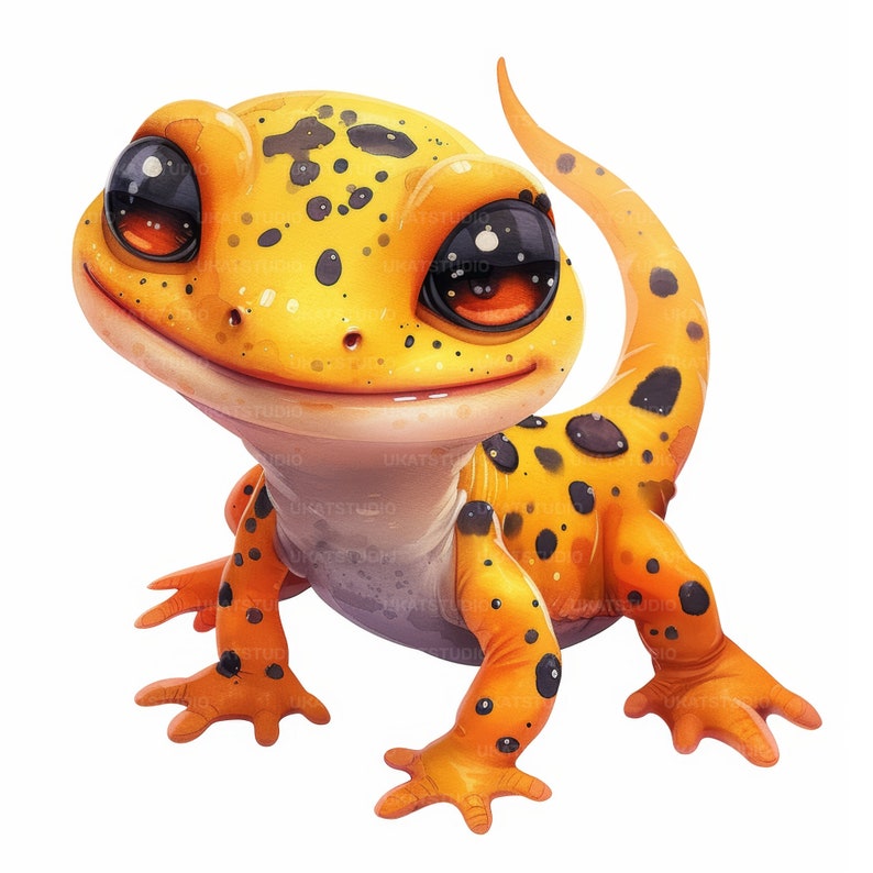 Cute Watercolor Salamander Adorable Clipart , 19 High Quality Images ...