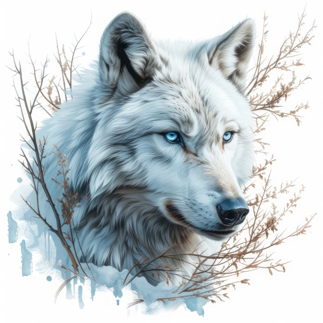 Wolf Snowy Winter Clipart , 18 High Quality Images Jpgs Digital ...
