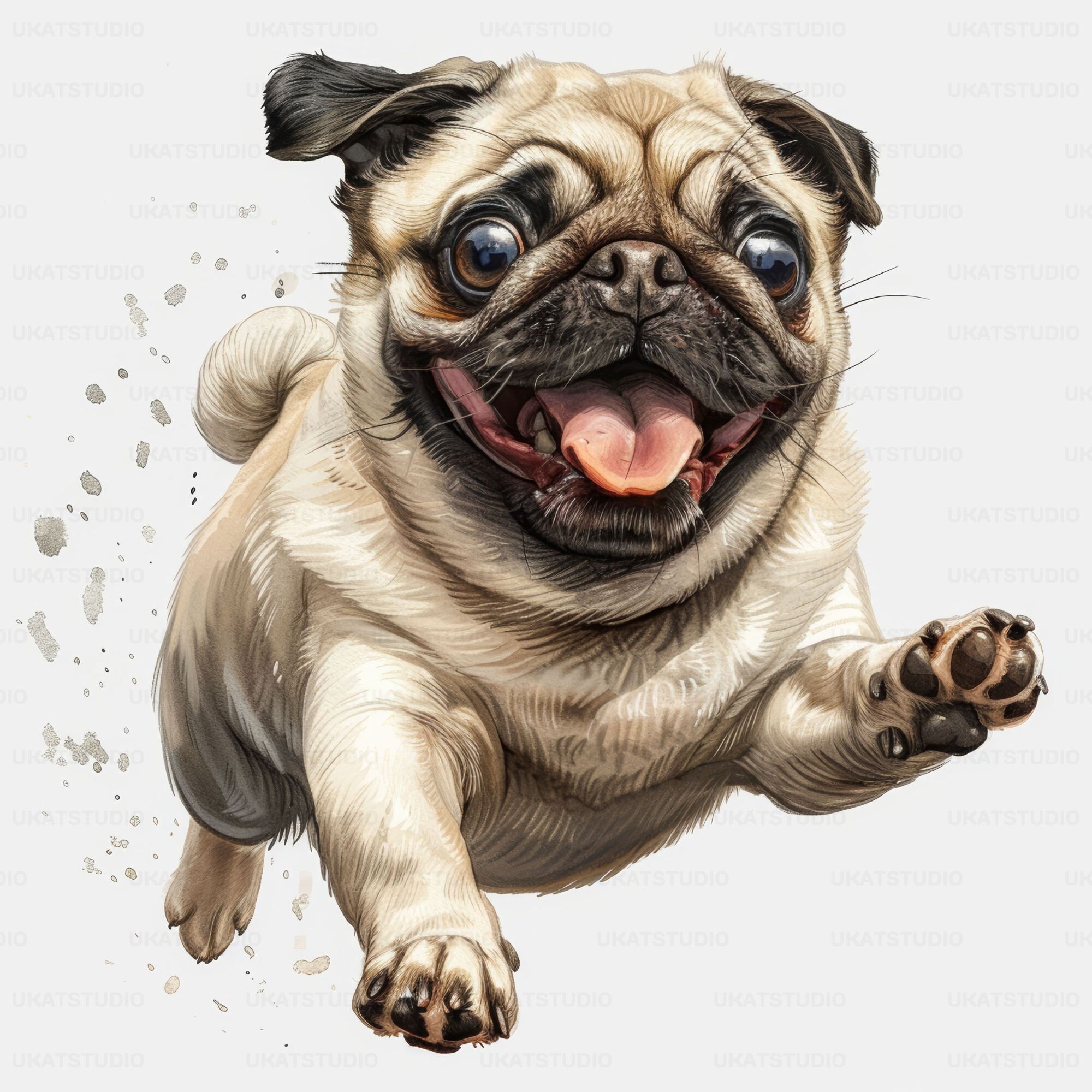 Cute Pug Puppy Clipart , 21 High Quality Images Jpgs Digital Download ...