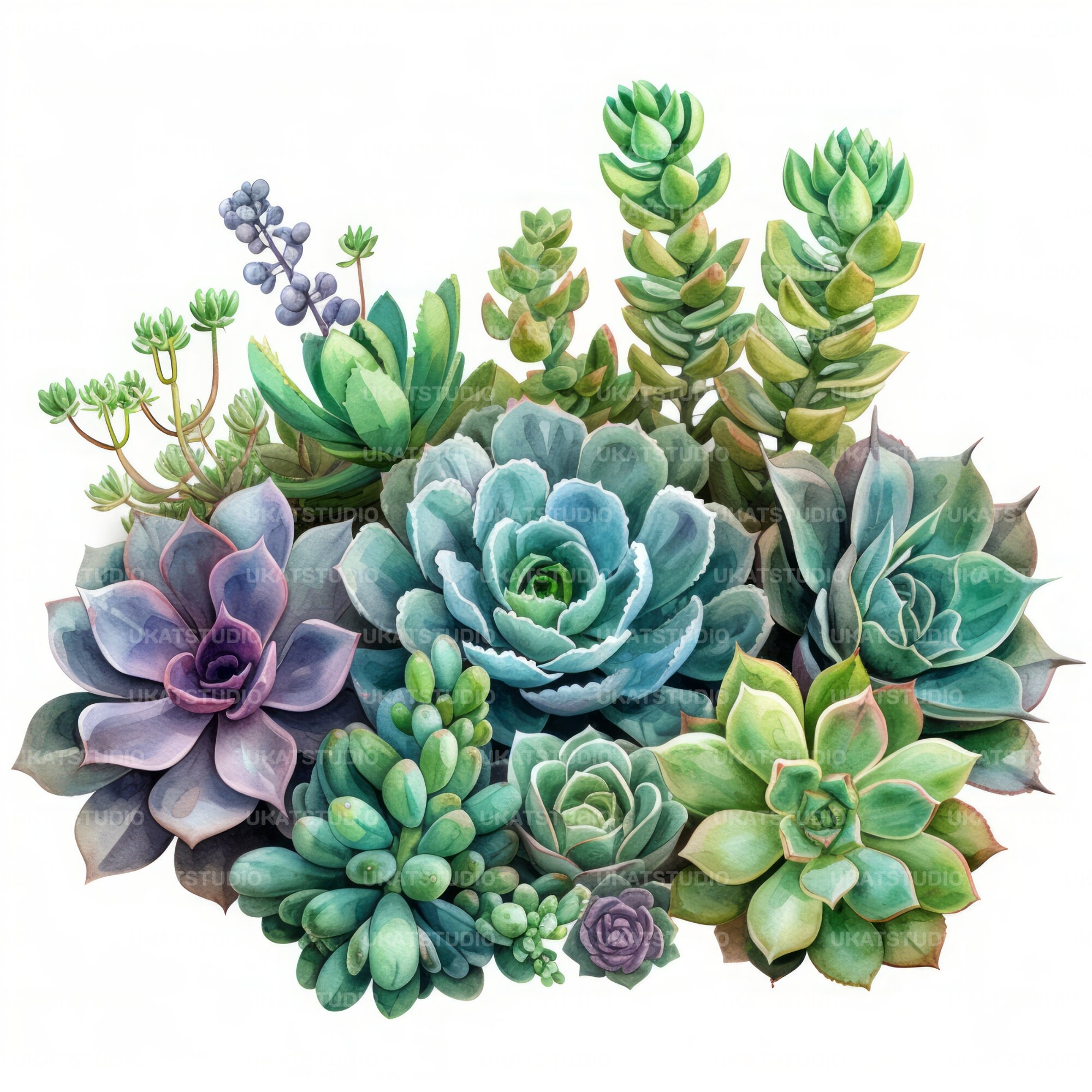 Succulent Cactus Clipart , 30 High Quality Images Jpgs Digital Download ...