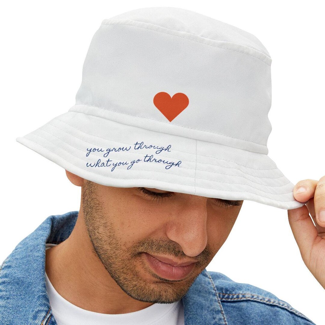 Heart Hat, Inspiring Quotes Heart Bucket Hat, Wellness Gifts for Friend ...