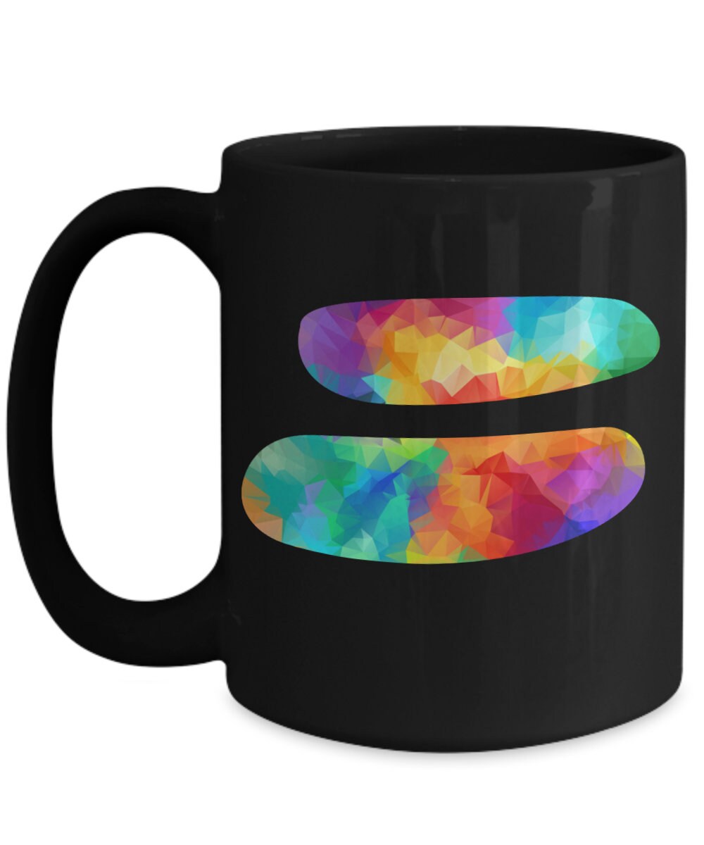 Gay Pride Coffee Mug Rainbow Pixel Equality Sign Rainbow, Gift for ...