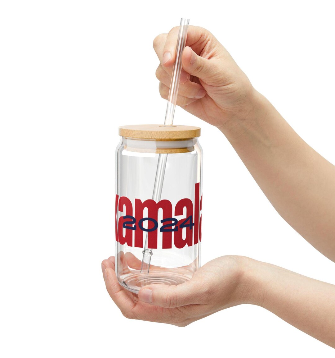 Kamala Harris Tumbler With Lid and Straw, Glass Kamala Tumbler ...
