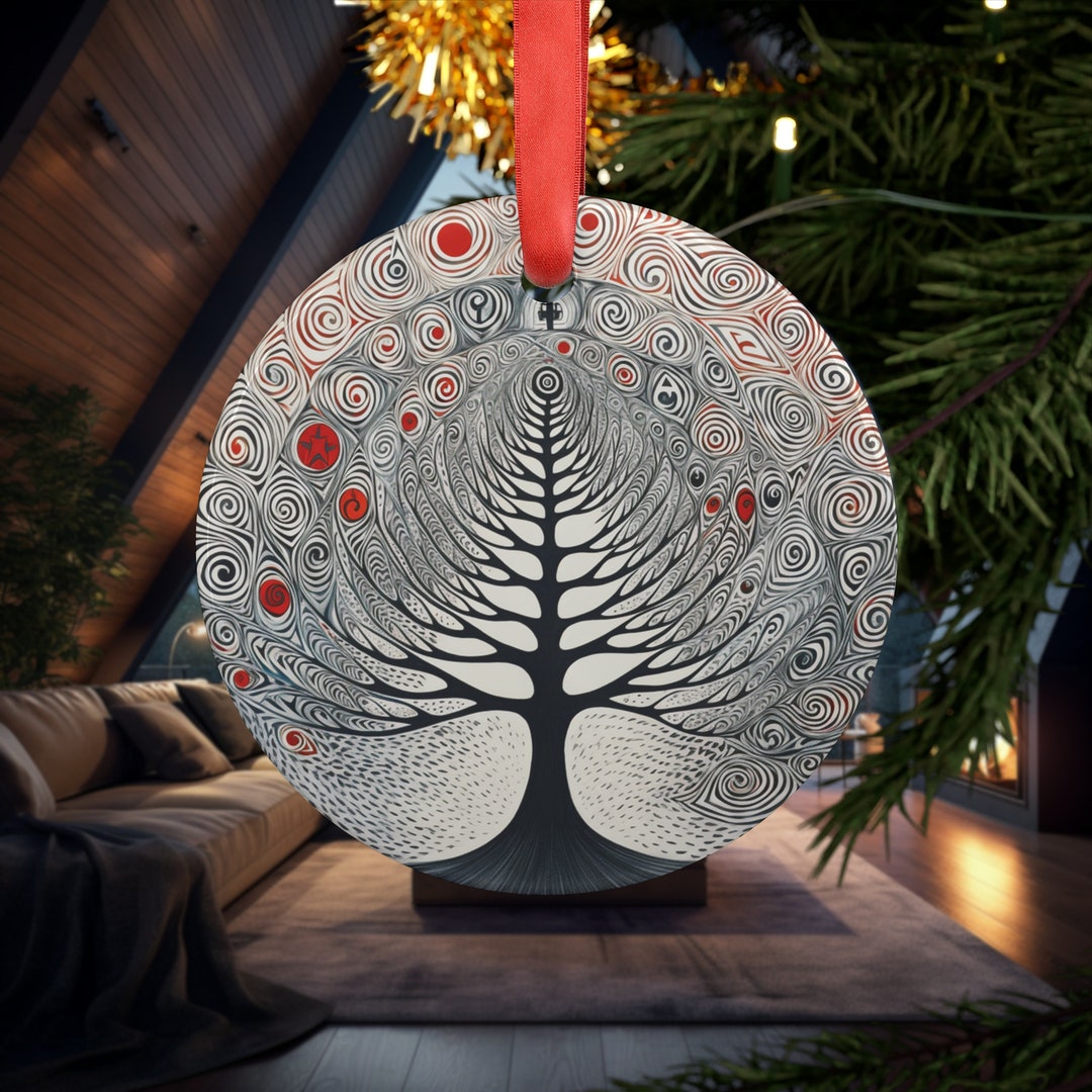 Modern Art Gift Christmas Ornament Holiday Spiral Tree Original Art ...