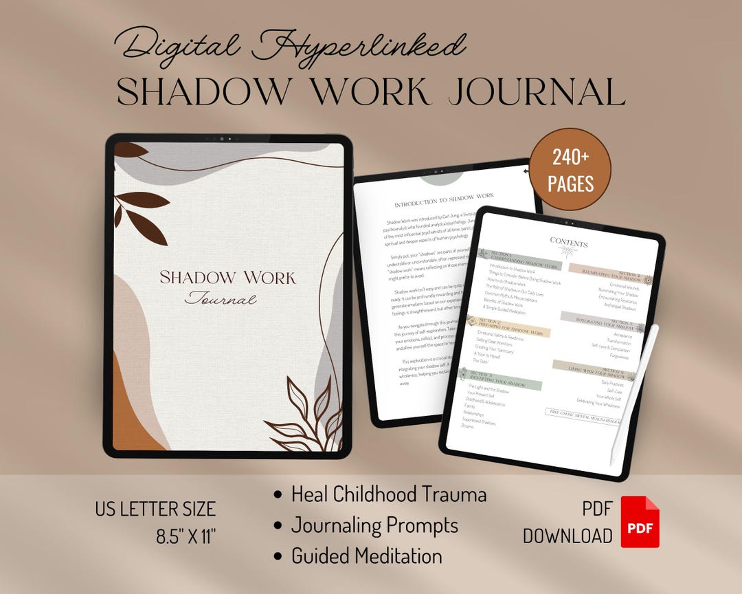 Hyperlinked Shadow Work Journal: Inner Child Healing (PDF) - Etsy