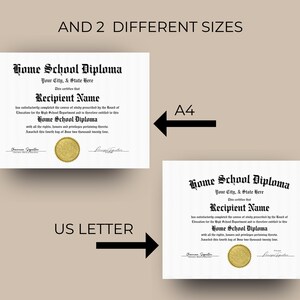 Editable Home School Diploma Template, Printable Homeschool Graduation ...