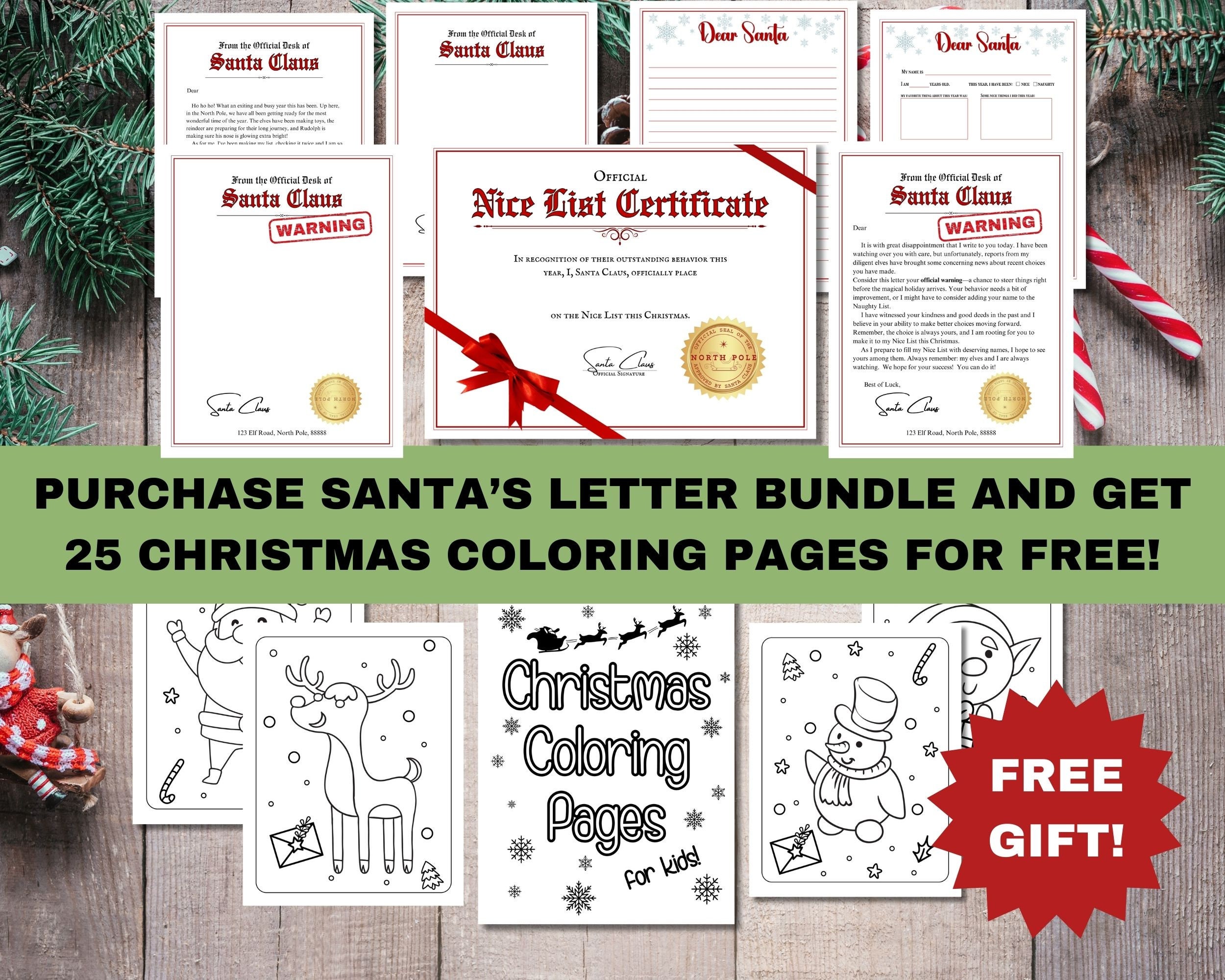 Editable and Printable Letters From Santa, Editable PDF Download, 2 ...