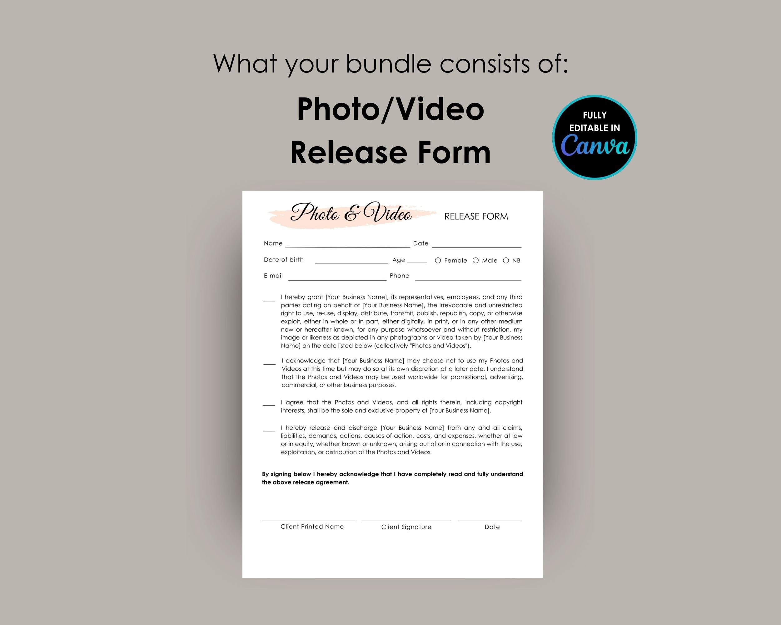 Esthetician Client Consent Form Bundle: Editable Facial Consultation ...