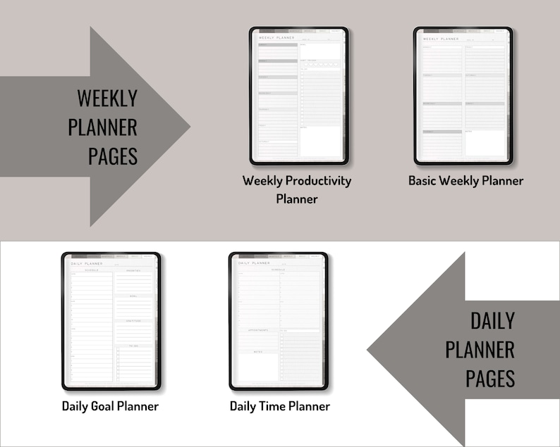 Undated Quarterly Digital Infinity Planner, Hyperlinked Project ...