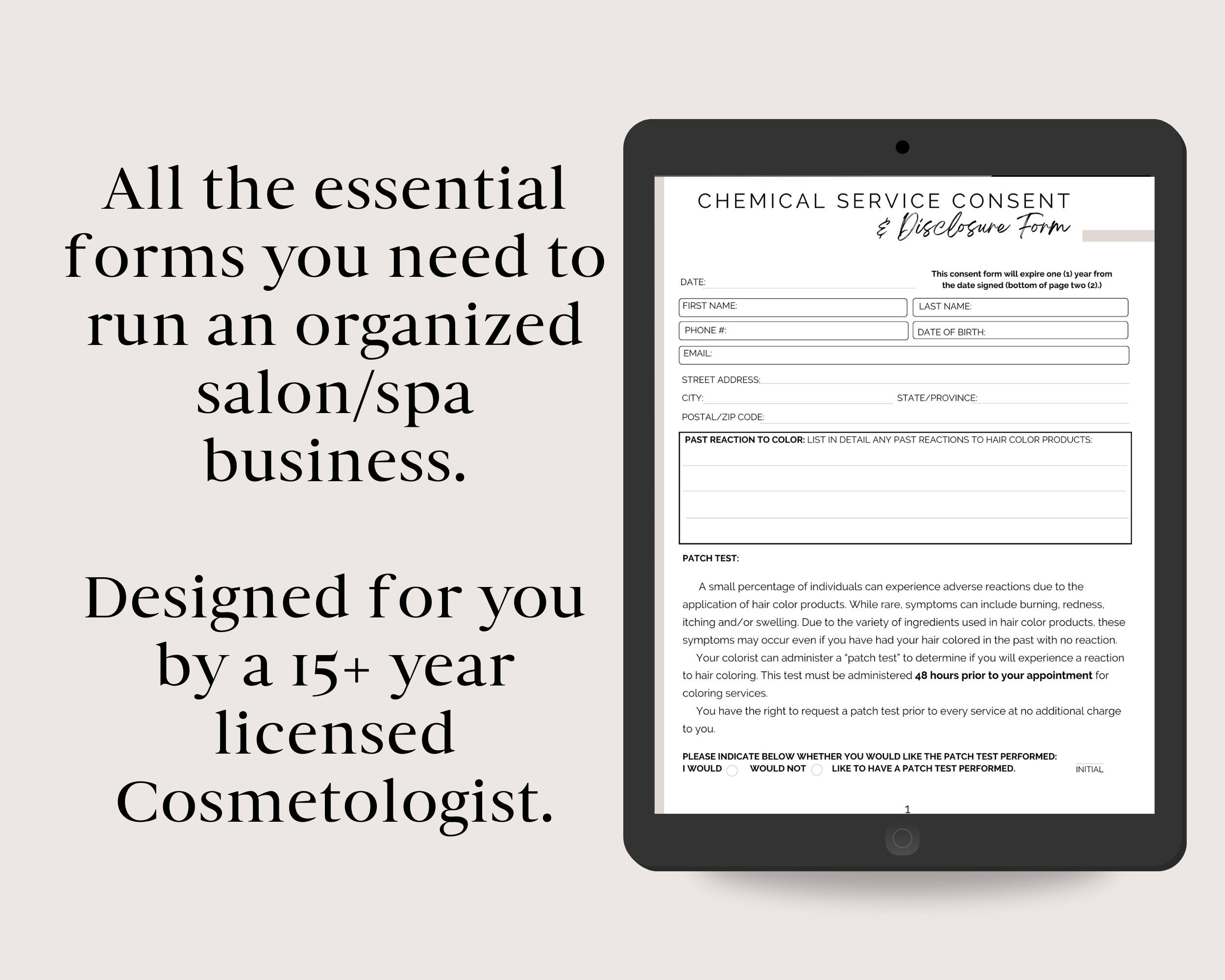 Editable Hair Stylist Client Forms, Hair Color Consultation Form, Salon ...