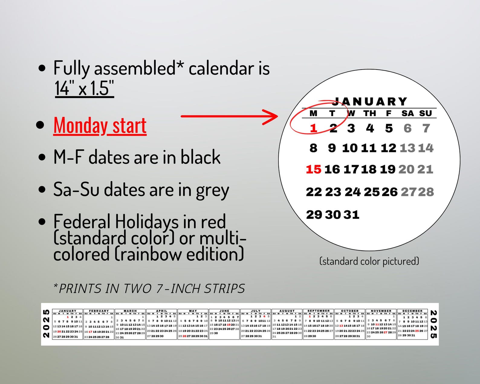 2025 Keyboard Calendar Strip: Printable Mini Calendar (PDF Download) - Etsy