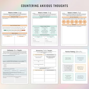 Anxiety Journal & Therapy Toolkit - Printable CBT Worksheets, Coloring ...